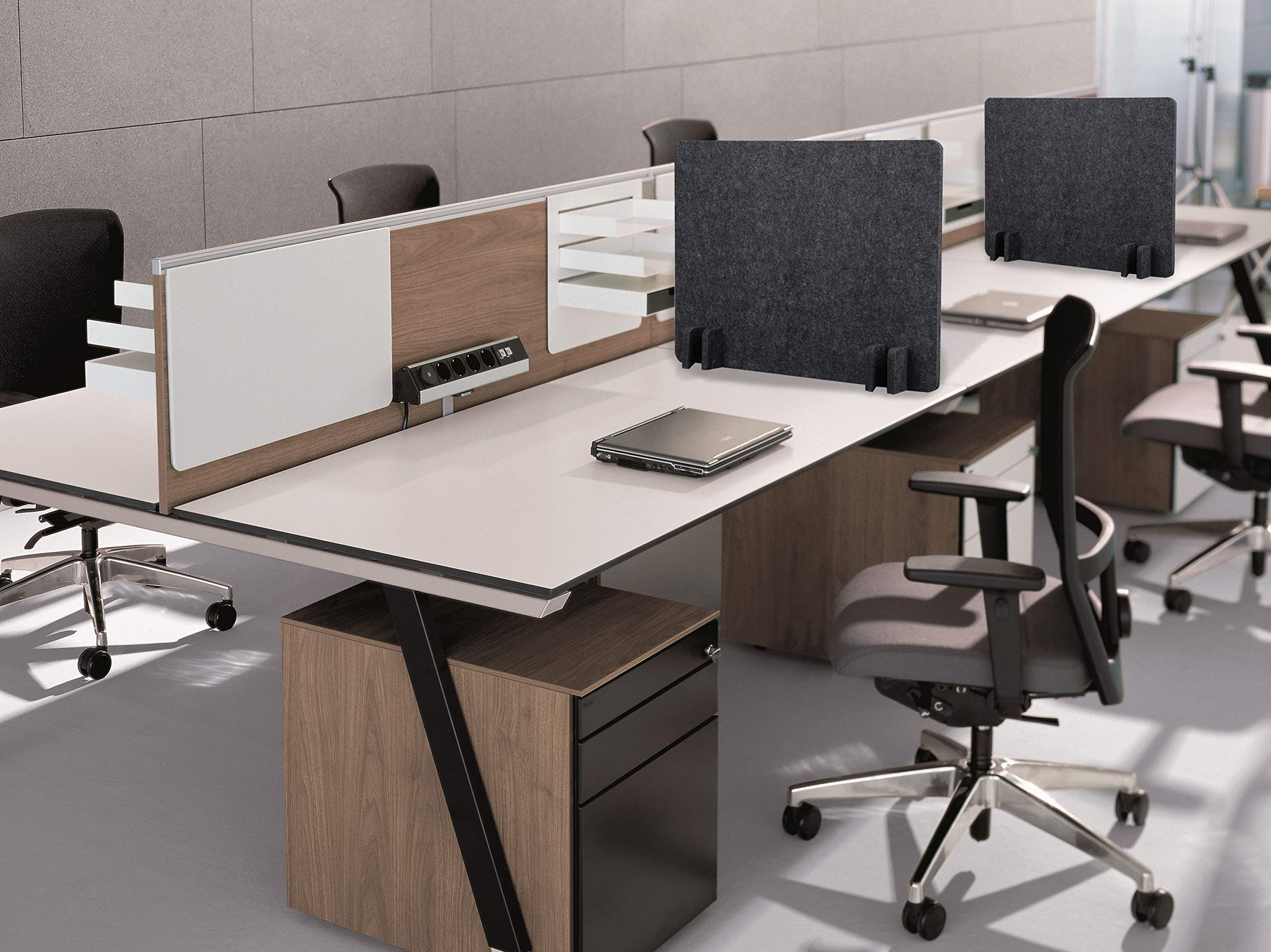 BUBOS Acoustic Desk Divider,Lightweight Desk Mounted Privacy Panel,Sound Absorbing Cubicle Desk Dividers, Acoustic Partitions,Can Reduce Noise and Visual Distractions(21x 16inch (2Pack, Sesame Black)