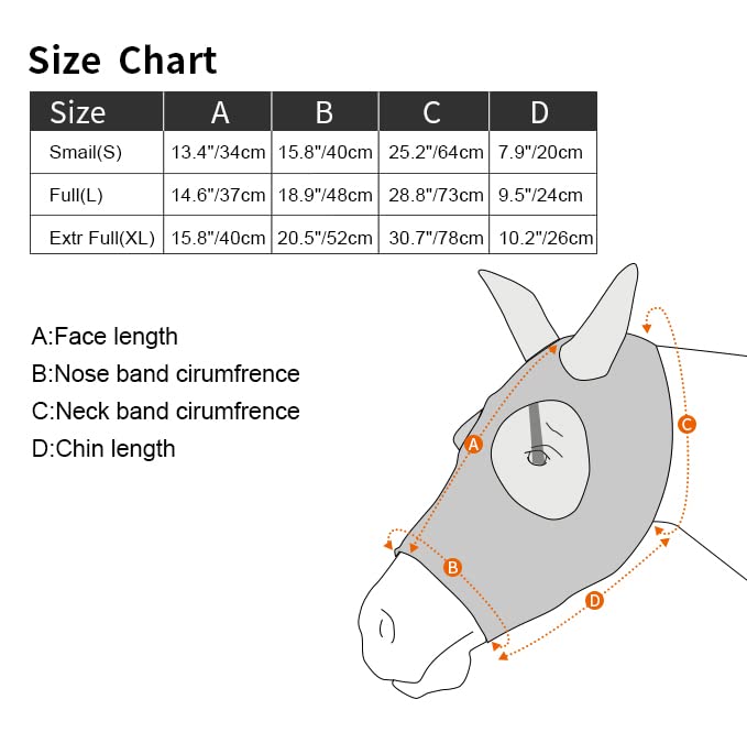 Super Comfort Horse Fly Mask Elasticity Fly Mask with Ears UV Protection for Horse(XL,Purple)