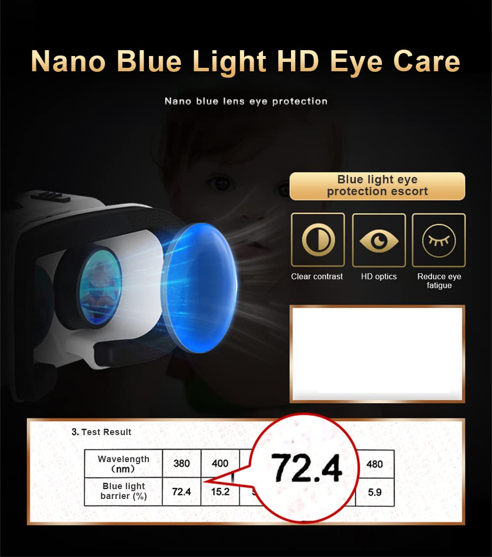 VR G05 Virtual Reality H-D Lens Headset Economical 3D VR Glasses for 4.7-6.0 inches Android iOS Smart Phones, Gift for Kids and Adults for 3D Gaming and VR Videos
