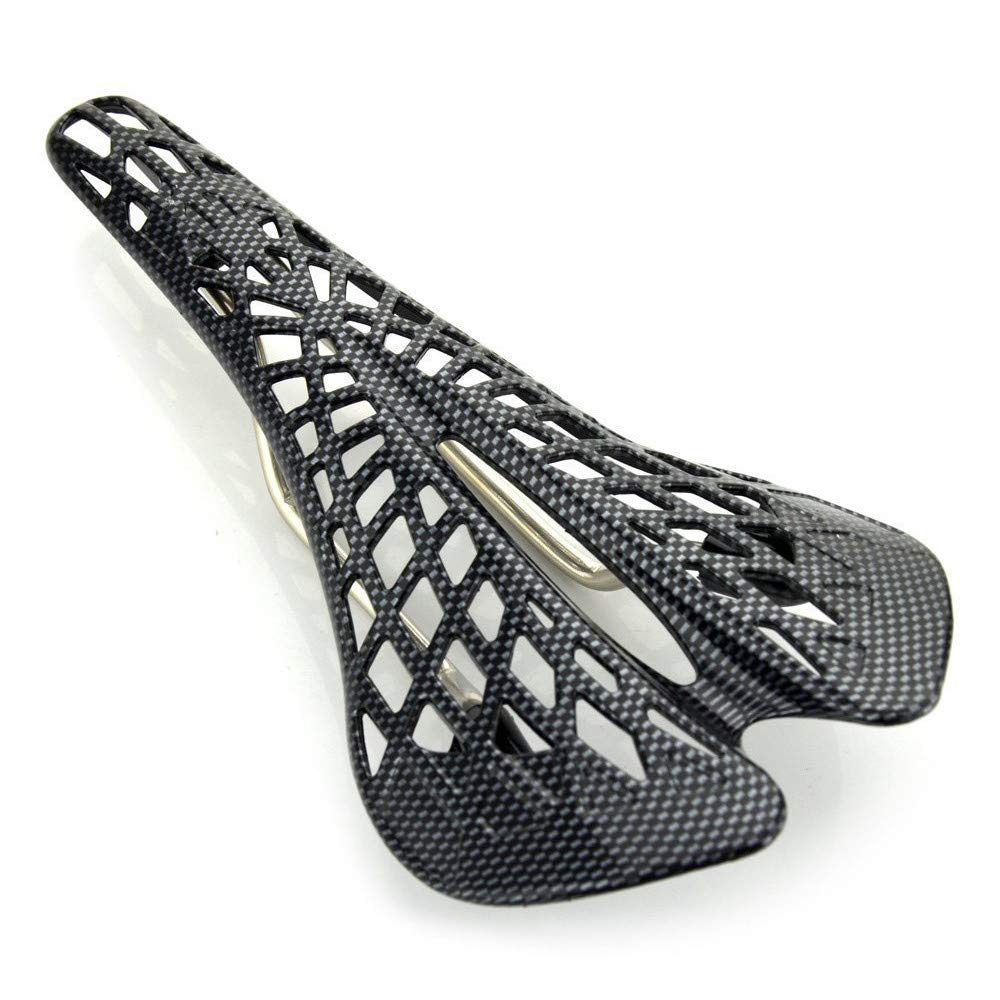 Toxz Carbon Fiber Hollow Saddle Seat for Mountain Racing Bike Cycling Bicycle,Lightweight,High Strength,High Flexibility,Ventilation Diversion Hole,Stoving Varnish Technology