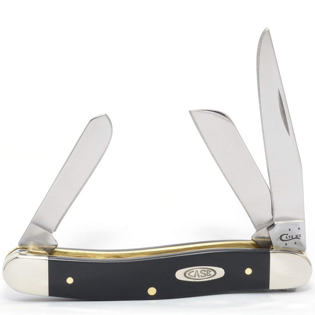 Case XX WR Pocket Knife Black Synthetic Cv Medium Stockman Item #22351 - (2318 Cv) - Length Closed: 3 5/8 Inches