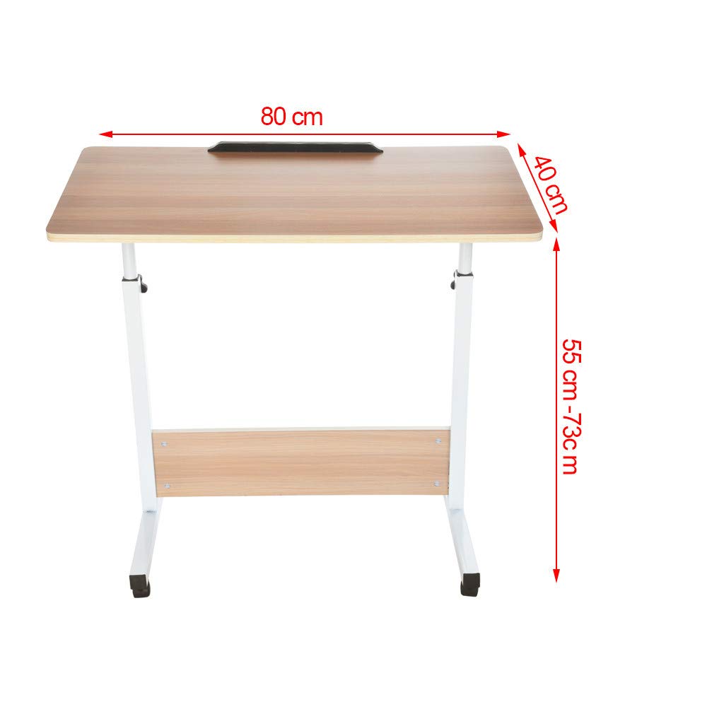 Toxz Household Office Desk Computer Task Table,Adjustable Height,Angle and Fold,Locking Casters,80CM 40CM,with Installation Tool(Ship from US!)