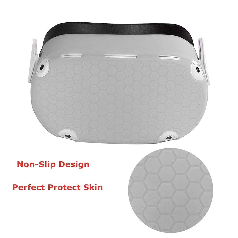 VR Shell Front Face Protector Cover for Oculus Quest 2 Headset Accessories, Washable and Durable Front Cover Accessories, Heat Dissipation Anti Scratch Anti Dust Anti Shock(White)