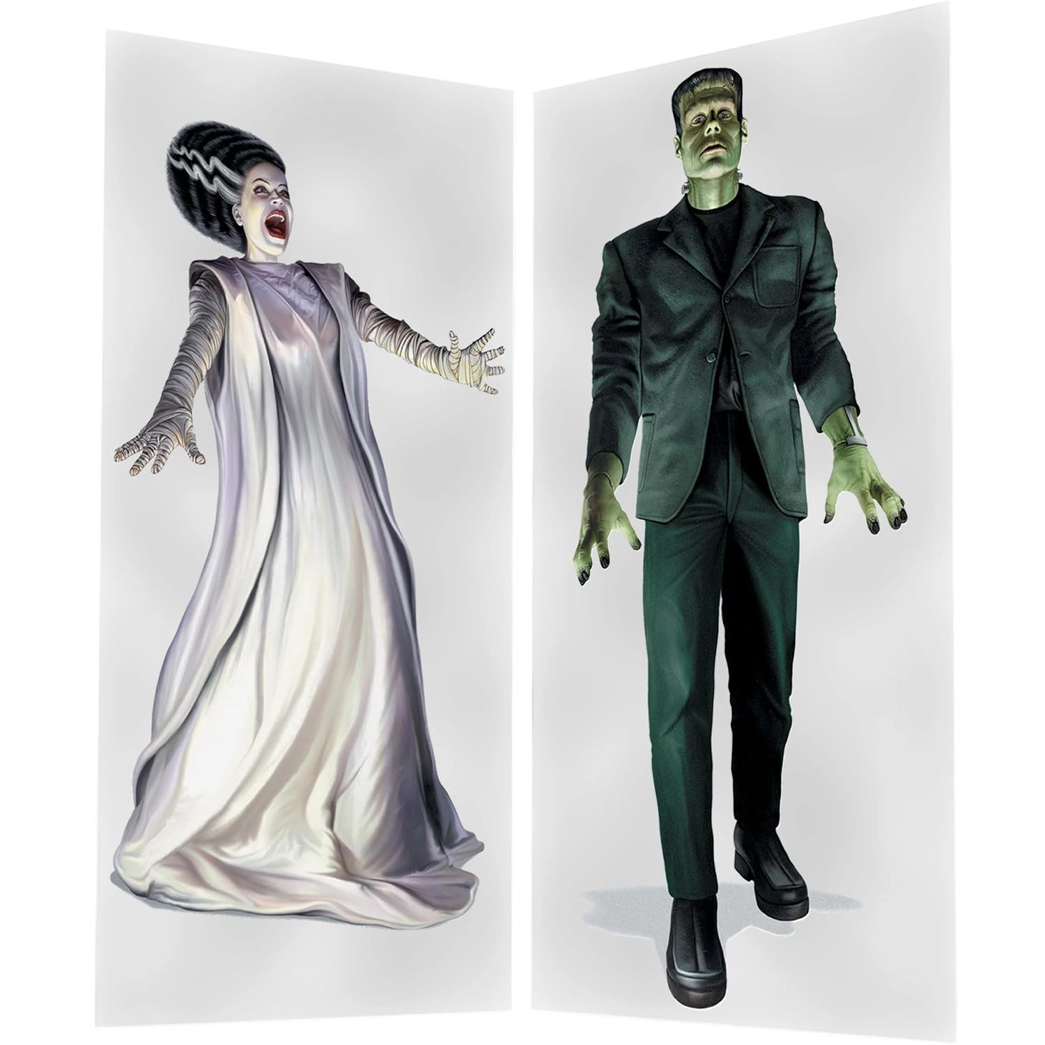 Frankenstein & Bride of Frankenstein Plastic Scene Setter Add-Ons, 2.8ft x 5.4in, 2ct - Universal Classic Monsters