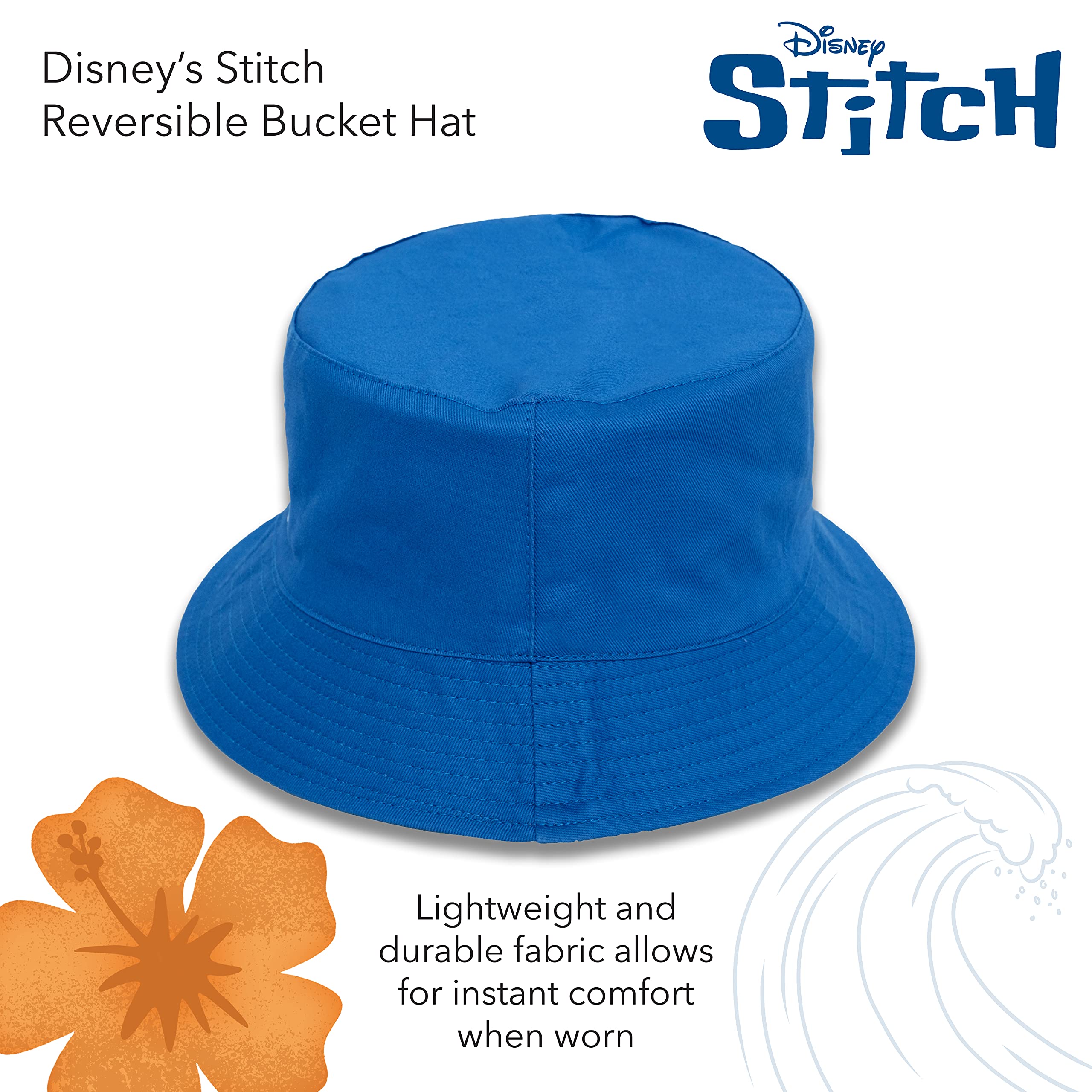 Concept One Unisex Adult Reversible - One Size Bucket Hat, Blue Reversible, One Size US
