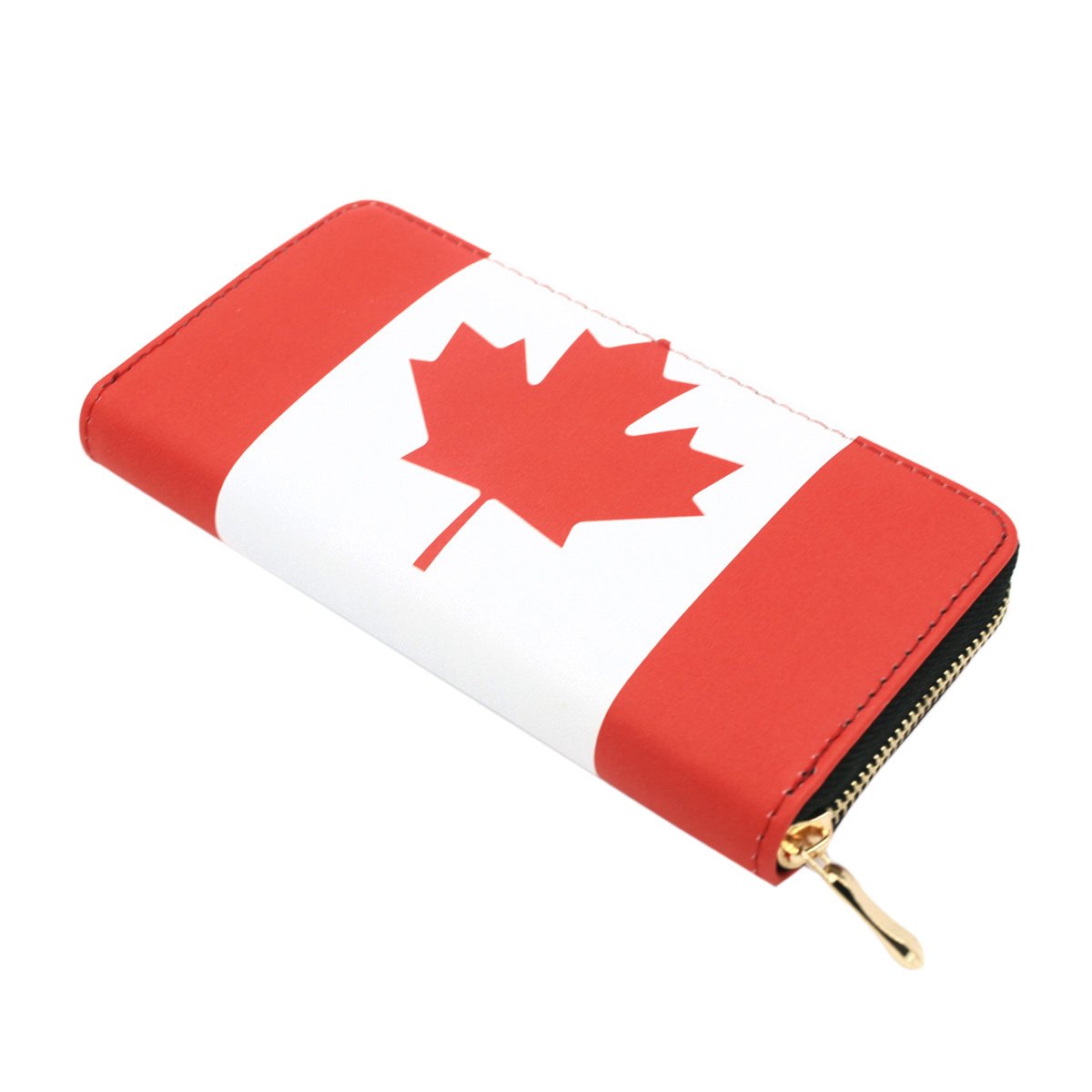 Premium World Country Flag City Print PU Leather Zip Around Wallet, Vintage UK