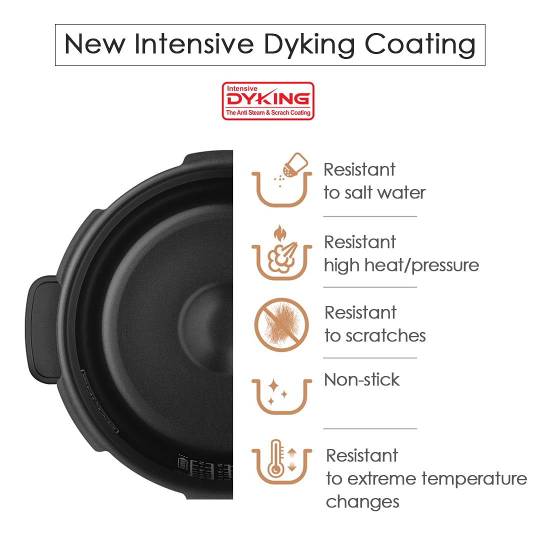 Cuchen CJS-FD0600RVUS | Heating Pressure Rice Cooker 6 Cup (Uncooked) | Smart Jog Dial | Auto Steam Clean | Voice Guide | Made in Korea | Black/Rose gold