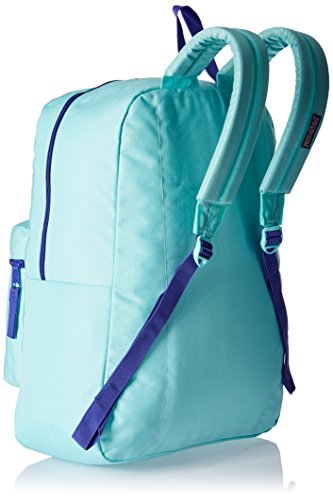 JanSport Womens Classic Mainstream Overexposed Backpack - Aqua Dash/Violet Purple / 16.7"H X 13"W X 8.5"D