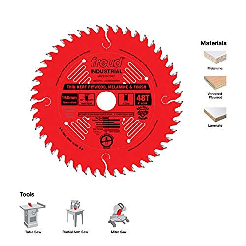 Freud LU79R006M20: 160mm Thin Kerf Ultimate Plywood & Melamine Blade