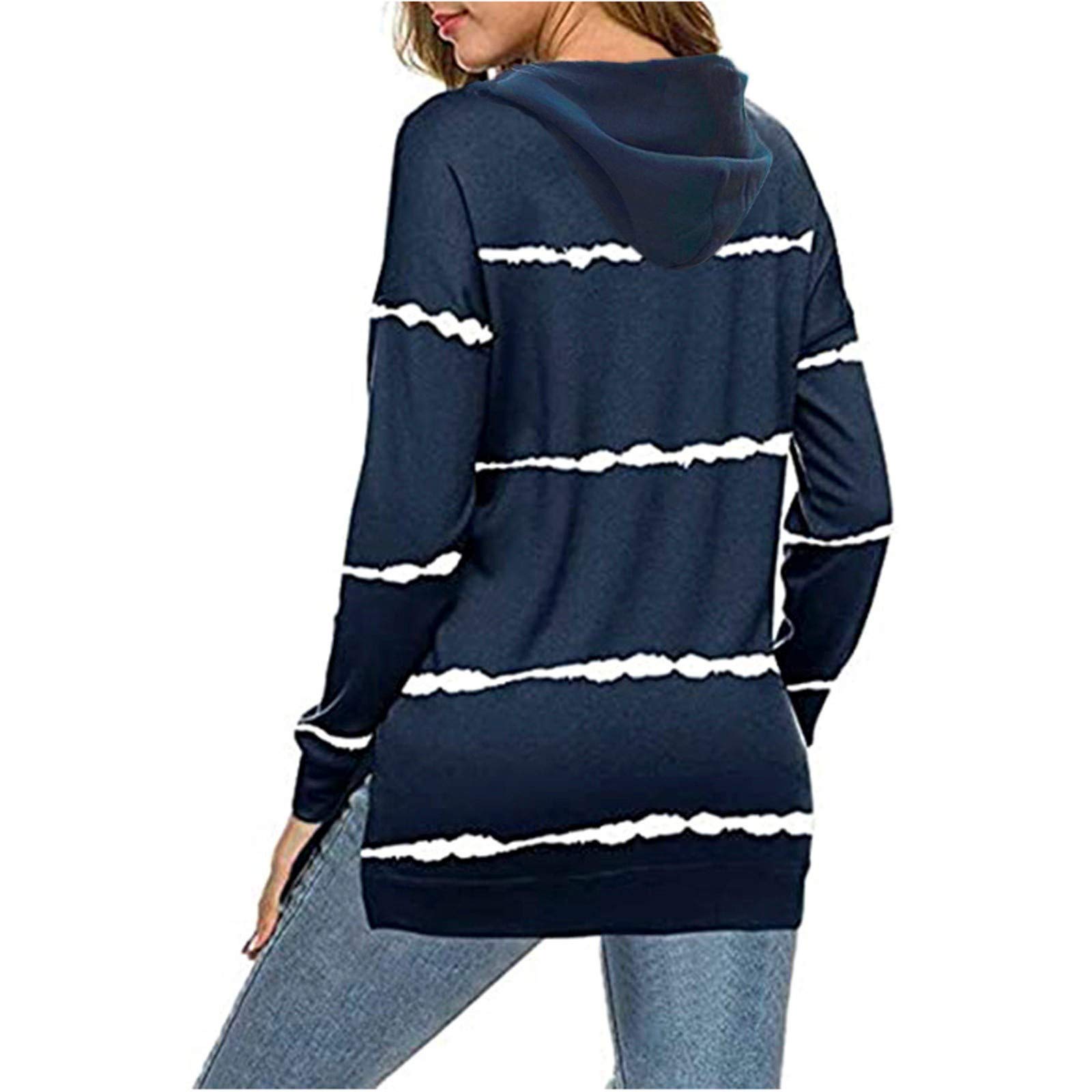 CKCC Women Bell Sleeve Button Down Casual t Shirts Blouses Tops Skirts Black Formal Office Chiffon Summer Signature Clearance Long Tops, Navy