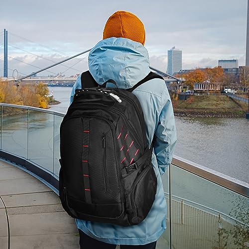 Lekakii Travel Laptop Backpack for Men, Extra Large Waterproof Backpack for Traveling On Airplane, 17.3 Inch Business Computer Bag Black Backpack 45L