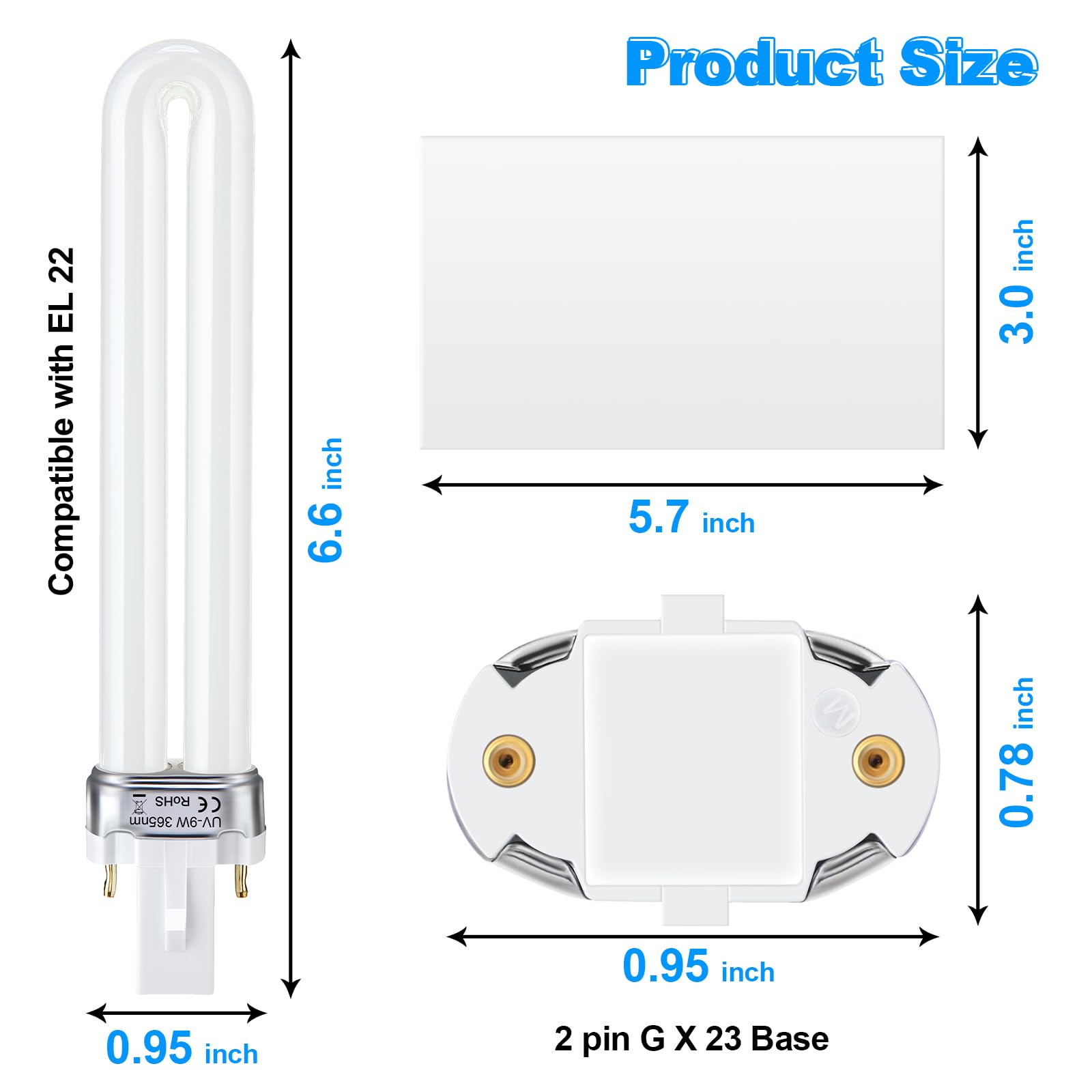 Qualirey 9W 21050 Replacement Bulb and Glue Boards Kit Compatible with Dynatrap/Dt3009/Dt3019/Dt3039/Gardner/FlyWeb Classic Light, UV Replacement Light Lamp for Indoor Flying Insect Trap(1 Pack)