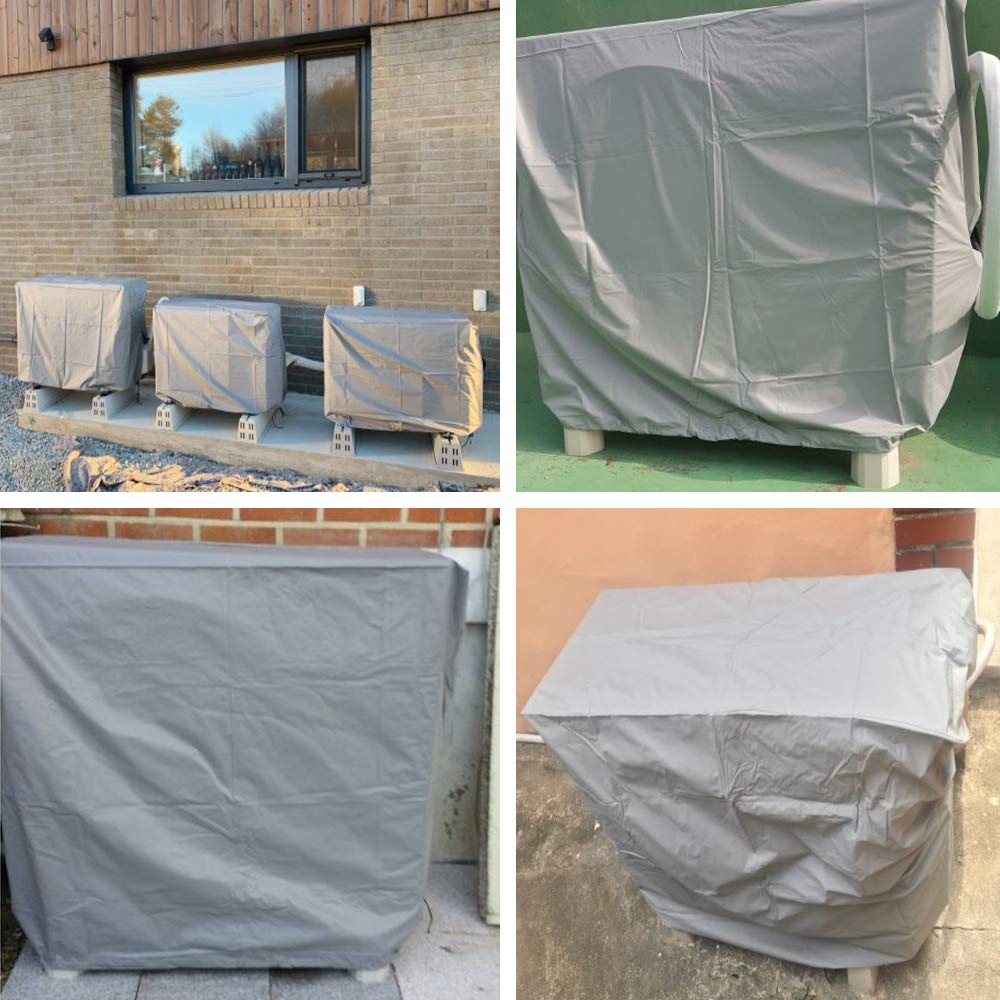 CLAIRLA - Air Conditioner Waterproof Cover for ac Outdoor Unit, AC Condensing HVAC Unit Winter line Set Covers, Slim Duct Hide Cover kit (37.8"x34.2"x15"inch)