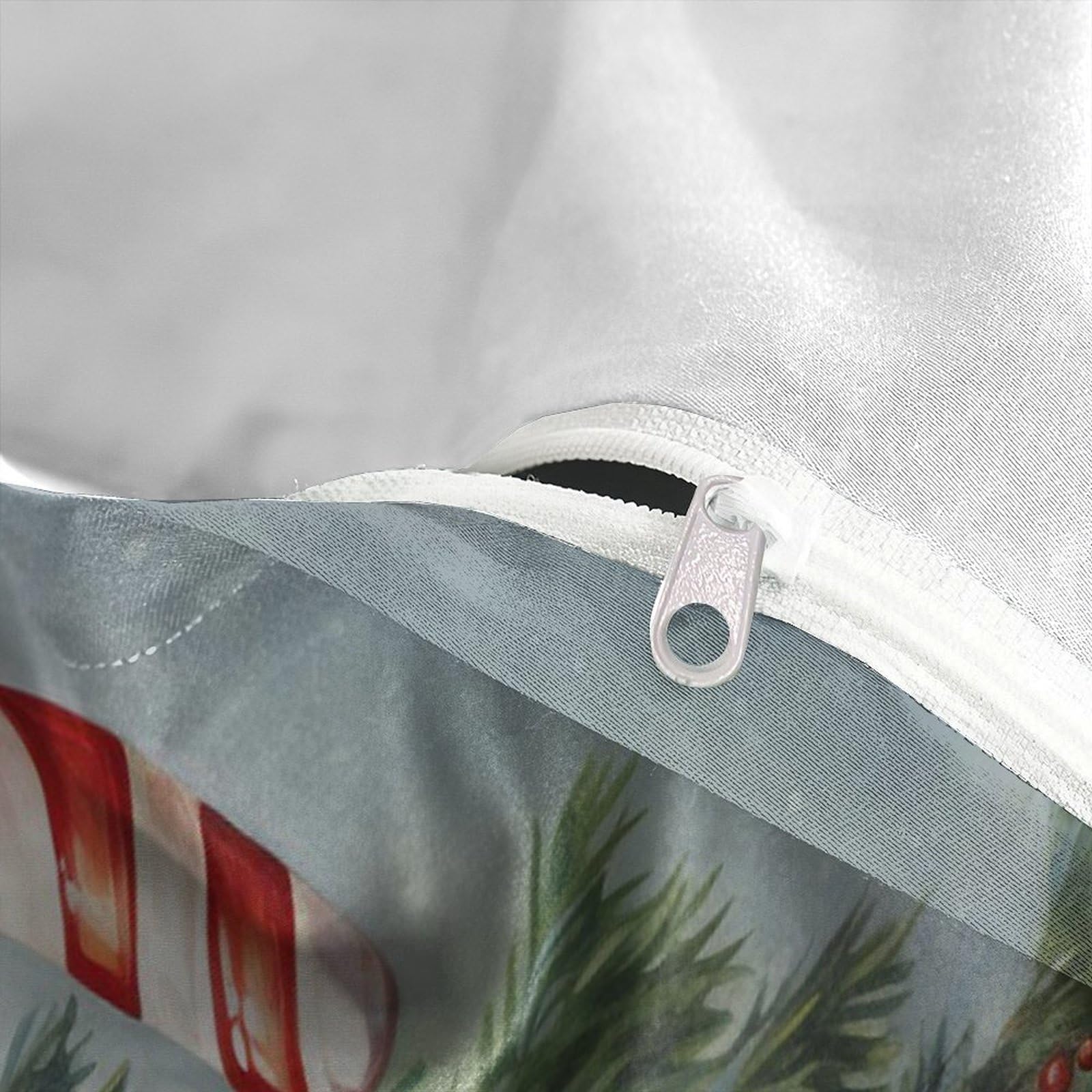 JALYKA Candy Canes Comforter Cover Bedding Sets for Girls Boys Teens 3D Print Christmas Theme Duvet Cover Sets Microfiber 3 Piece Quilt Cover Room Decor with Pillowcases Zipper Queen(228x228cm)
