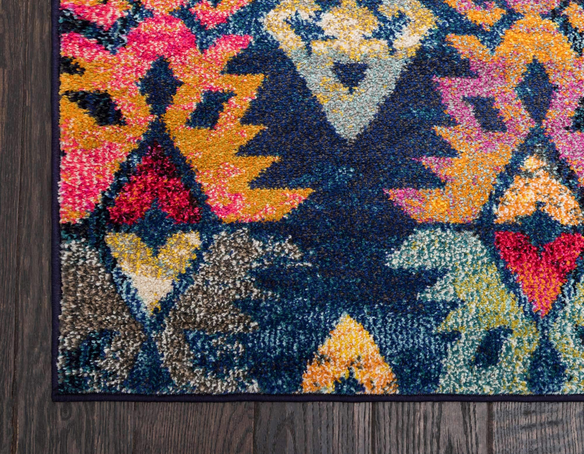 Unique Loom Sedona Collection Southwestern, Over-Dyed, Modern, Pattern, Tribal, Abstract Area Rug, 4' 0" x 6' 0", Navy Blue/Gray