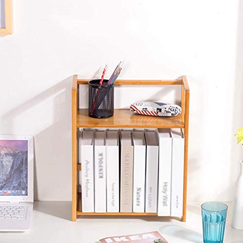 GELTDN Bookshelf Simple Desk Mini Creative Telescopic Shelf Double-Layer Storage Design, Free Up Desktop Space and Store Items Easily ( Size : 53CM )