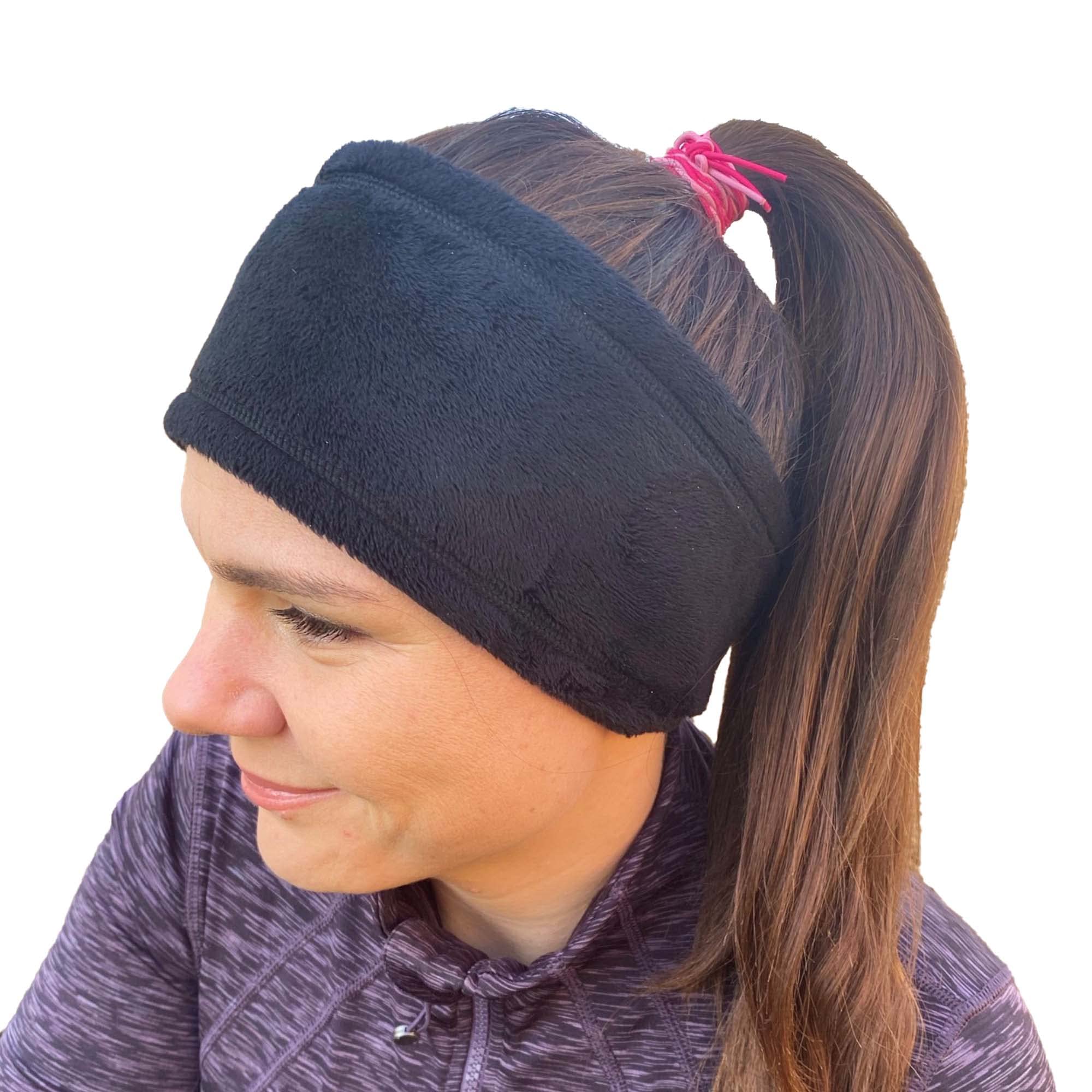 C9 Champion Womens Cold Weather Fuzzy Soft Fleece Headband, Black, One Size