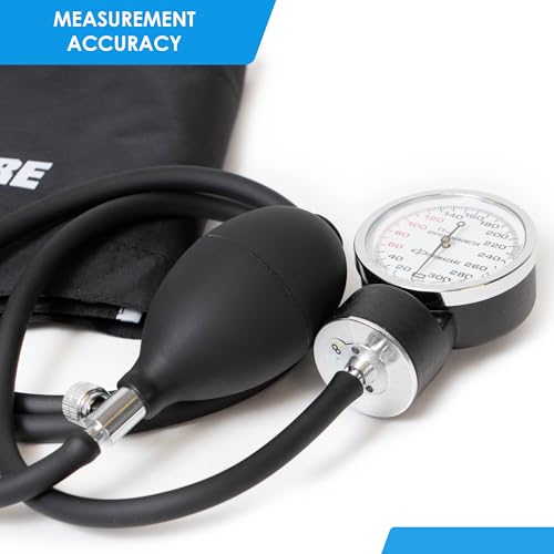 Primacare DS-9193 Classic Series Large Adult Size Professional Blood Pressure Kit with Aneroid Sphygmomanometer, Latex Free Inflation System BP Kit with Nylon Cuff