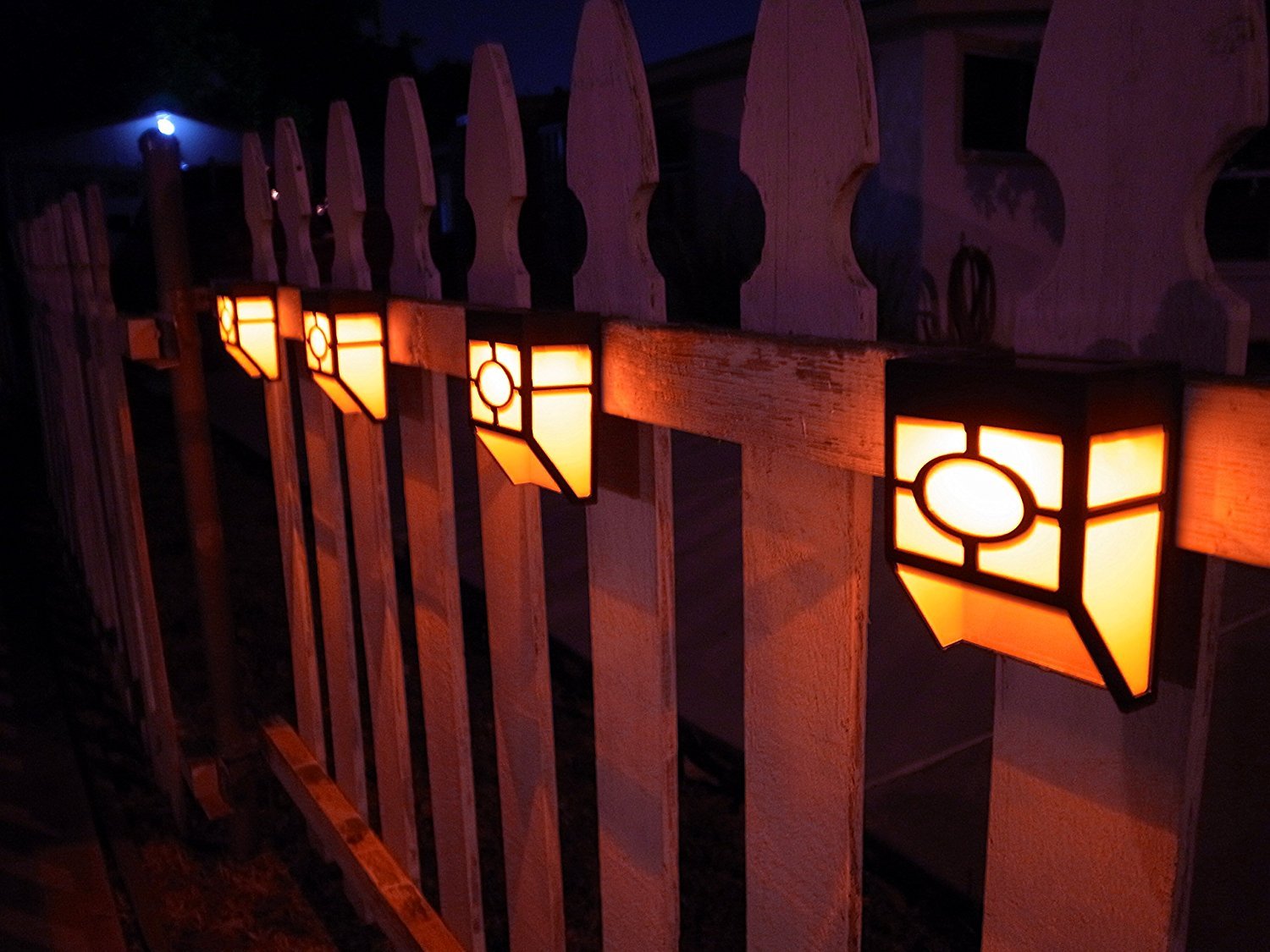 Upgrade Solar Powered Wall Mount Lights Landscape Garden Yard Fence Outdoor Warm Lights (8pc)