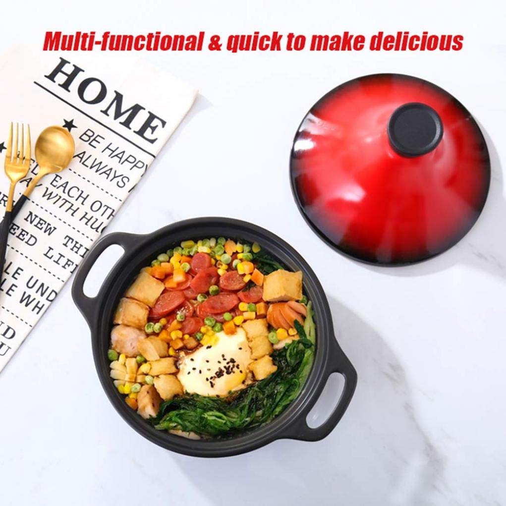 MYYINGBIN Tagine Cooking Pot with Lid Hand Painted Ceramic Casserole Stew Pot Healthy Cookware with Handle, Yellow