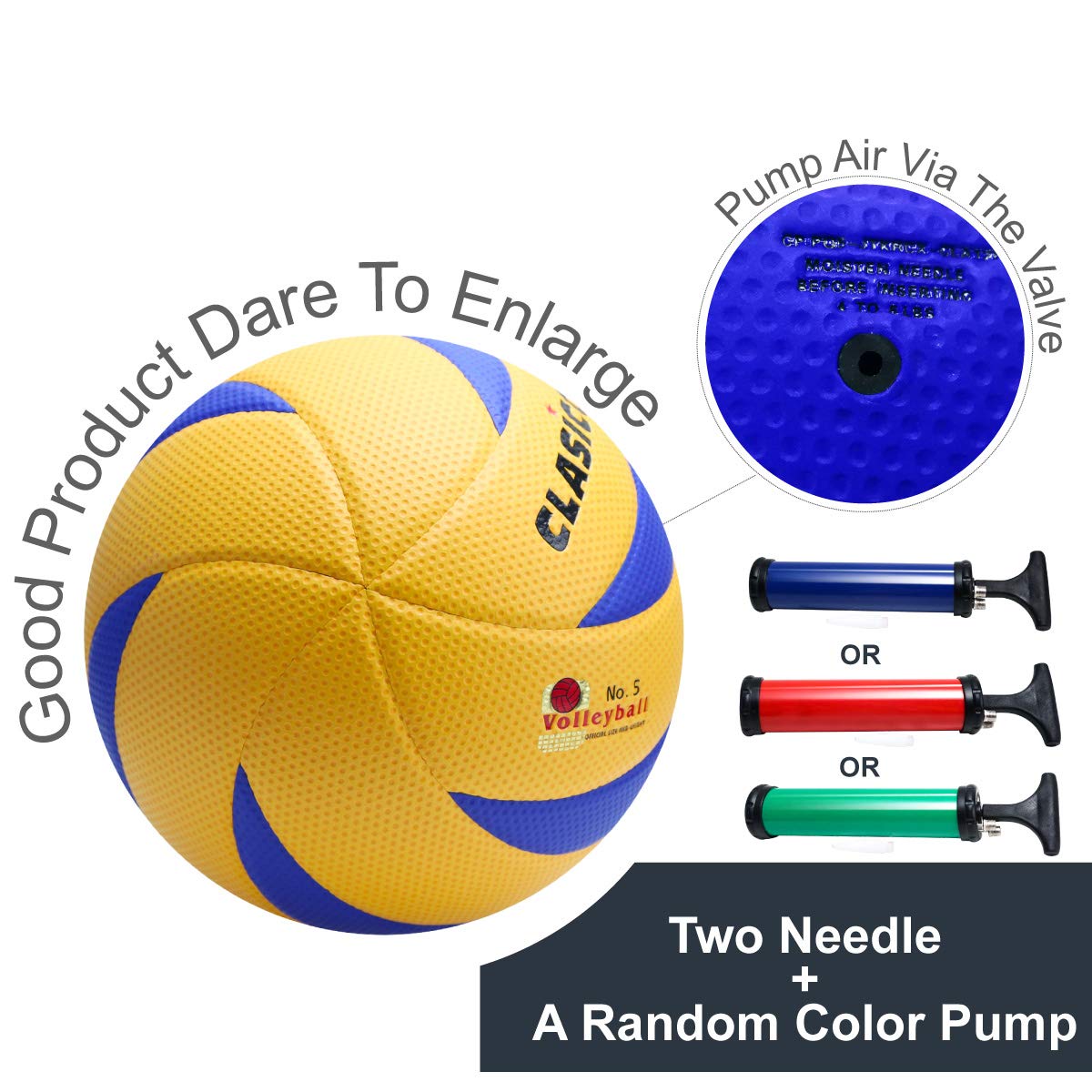 CLASICO Super Soft Touch Janpan Material Volleyball Ball Micro Fabric Size 5 Laminated Indoor Practise & Outdoor Training for Junior/Adults Upgrade Package with Free Charge Pump & Needles Included