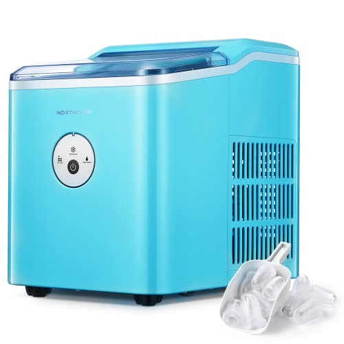 Ice Makers Countertop, 9 Cubes Ready in 5 Mins, 30lbs in 24Hrs, Portable Ice Maker Machine with Ice Scoop and Basket, Bullet-Shaped Ice for Home/Kitchen/Office/Party/RV, NORTHCLAN