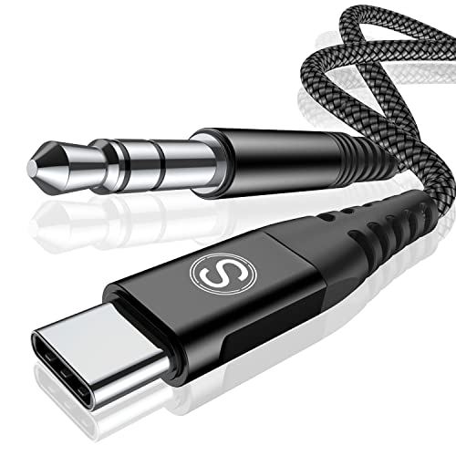 sweguard USB C to 3.5mm Audio Aux Jack Cable 6.6ft, Type C Adapter to 3.5mm Headphone Car Stereo Aux Cord for iPad Pro Air 4 5 Mini 6, Samsung Galaxy S23 S22 S21 S20 S10 9 8 Note 20 10 Z fold Pixel