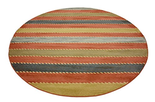 Unique Loom Fars Collection Area Rug - Monterey (8' Round, Multi/ Rust Red)