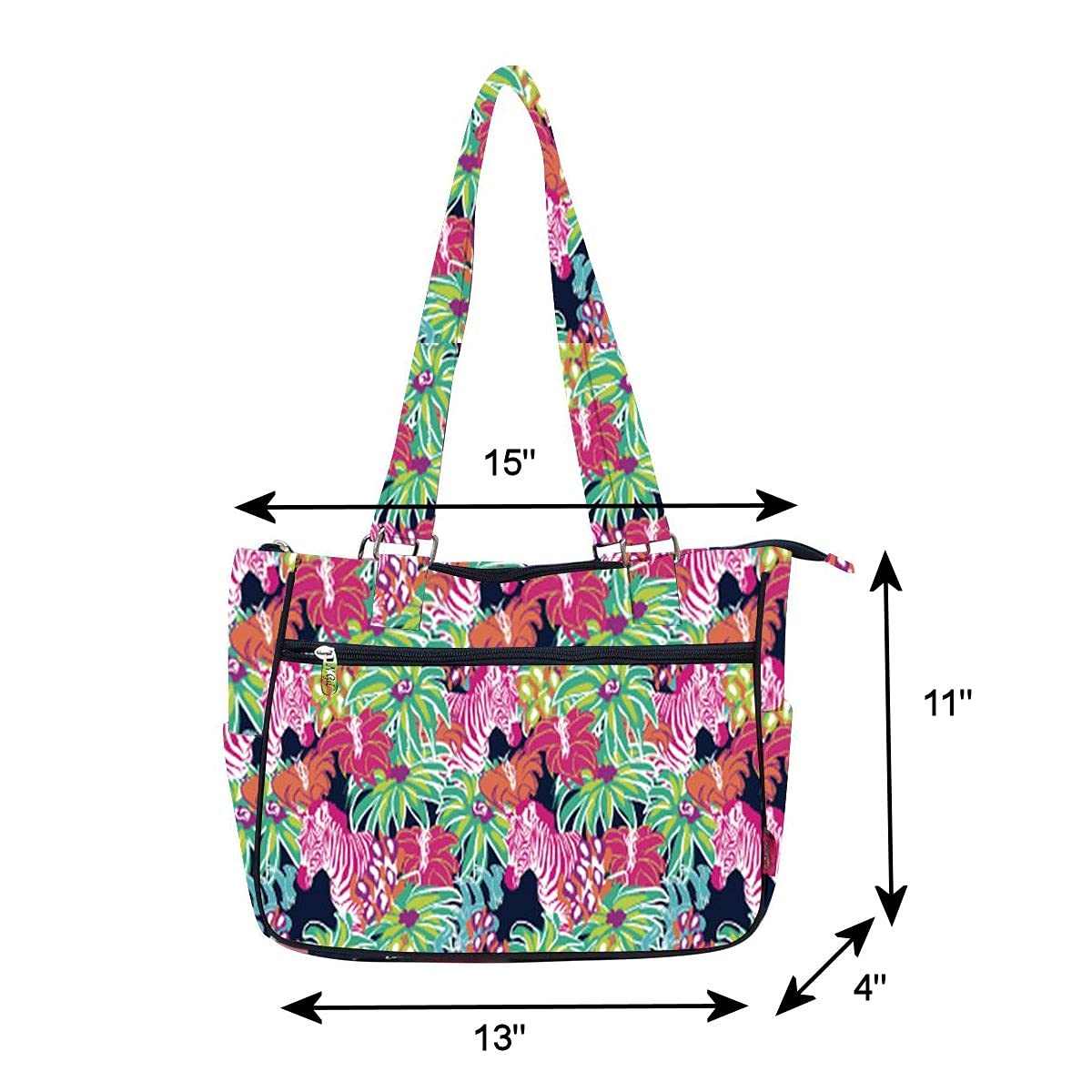 NGIL Quilted Cotton Shoulder Bag (Floral Zebra Navy Blue)