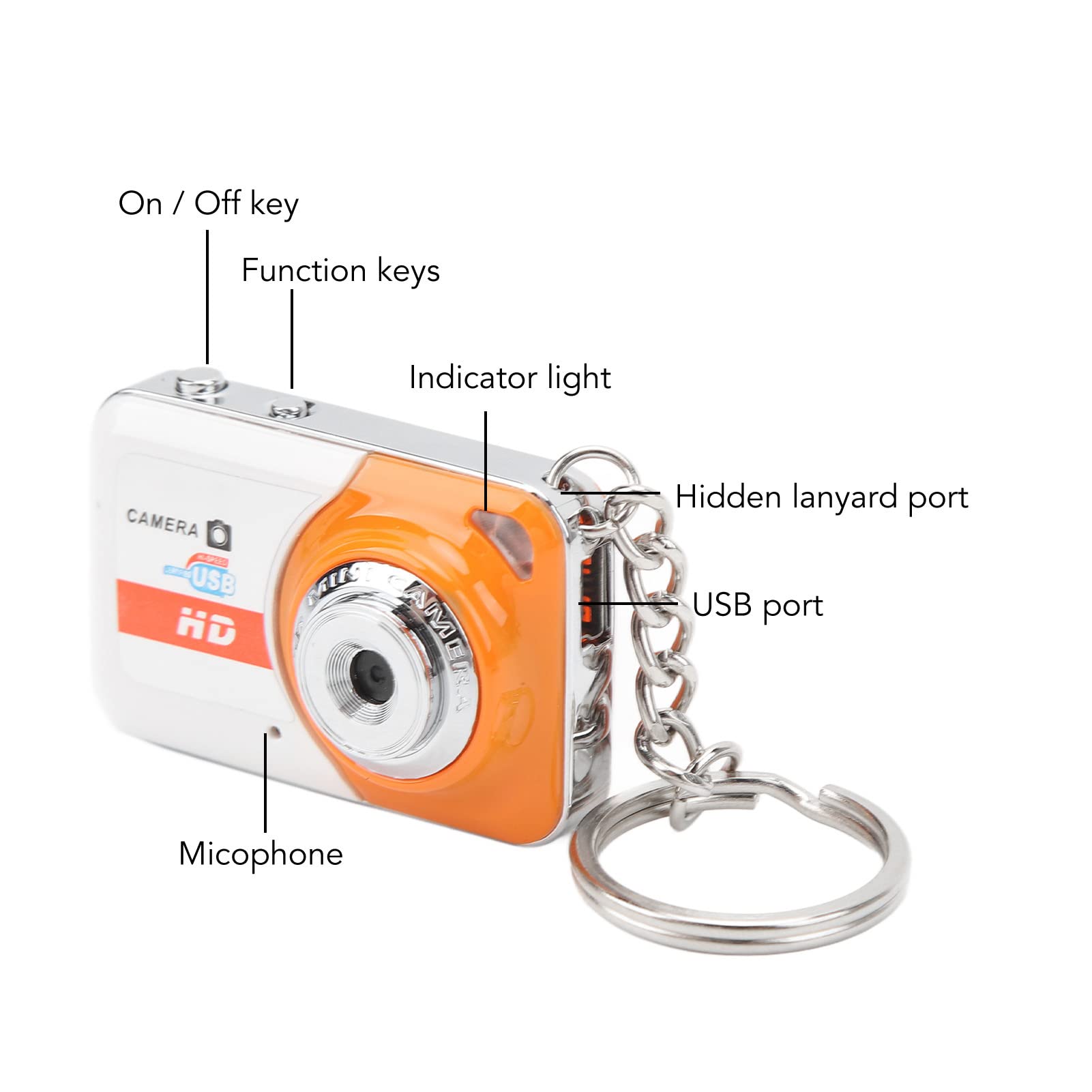 Compact Small Camera for Kids, Digital Camera with Various Functions, High Speed Connection, Motion Detection Gifts for Kids Student Children Teens Girl Boy (Orange)