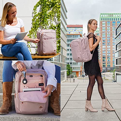 Swissdigital Design Katy Rose Laptop Backpack For Women,College Bookbags With USB Charging Port,Large Capacity Computer Backpacks For Work Business Lotus (SD1006F-82)