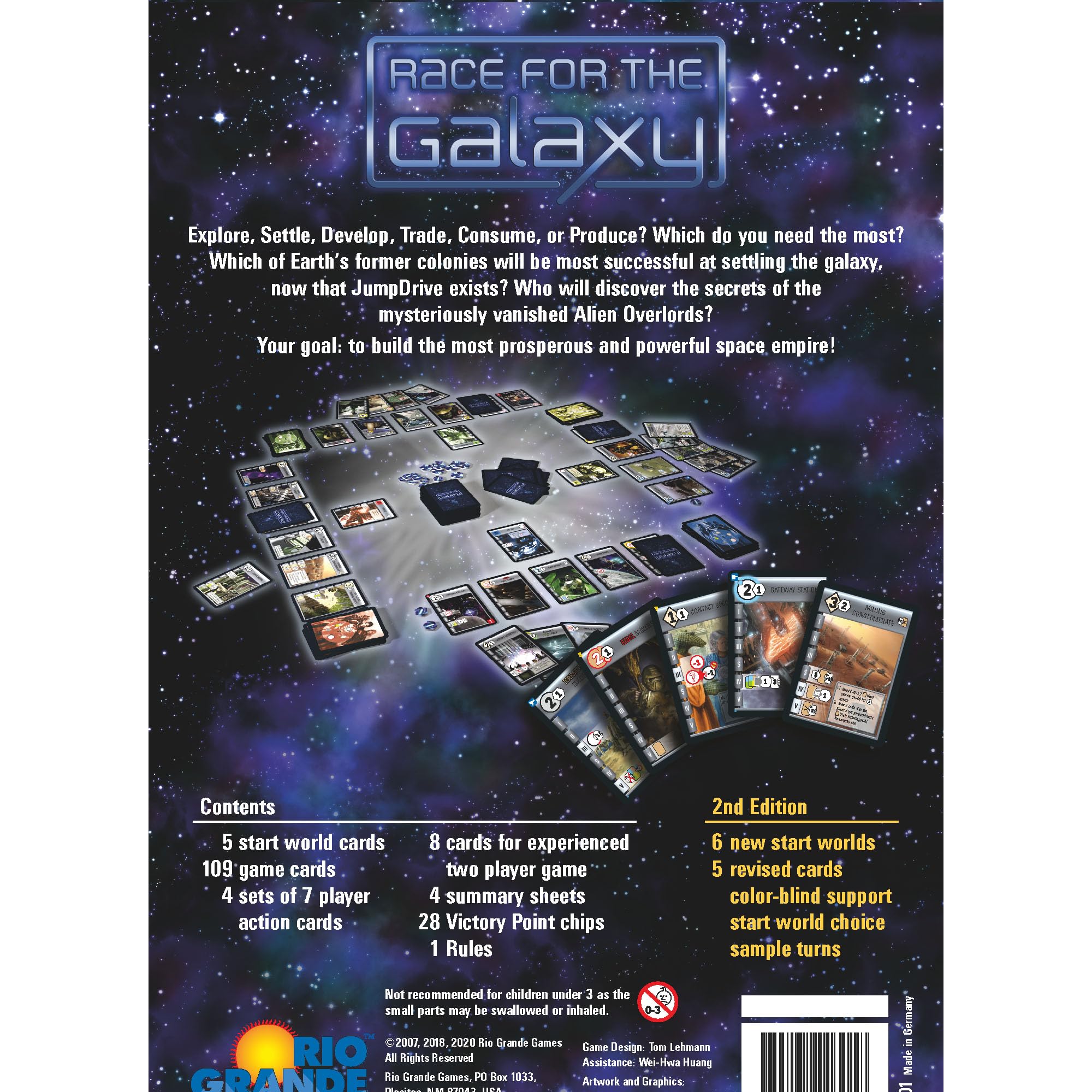 Rio Grande Games Race for the Galaxy Game for 2-4 Players, Ages 12+