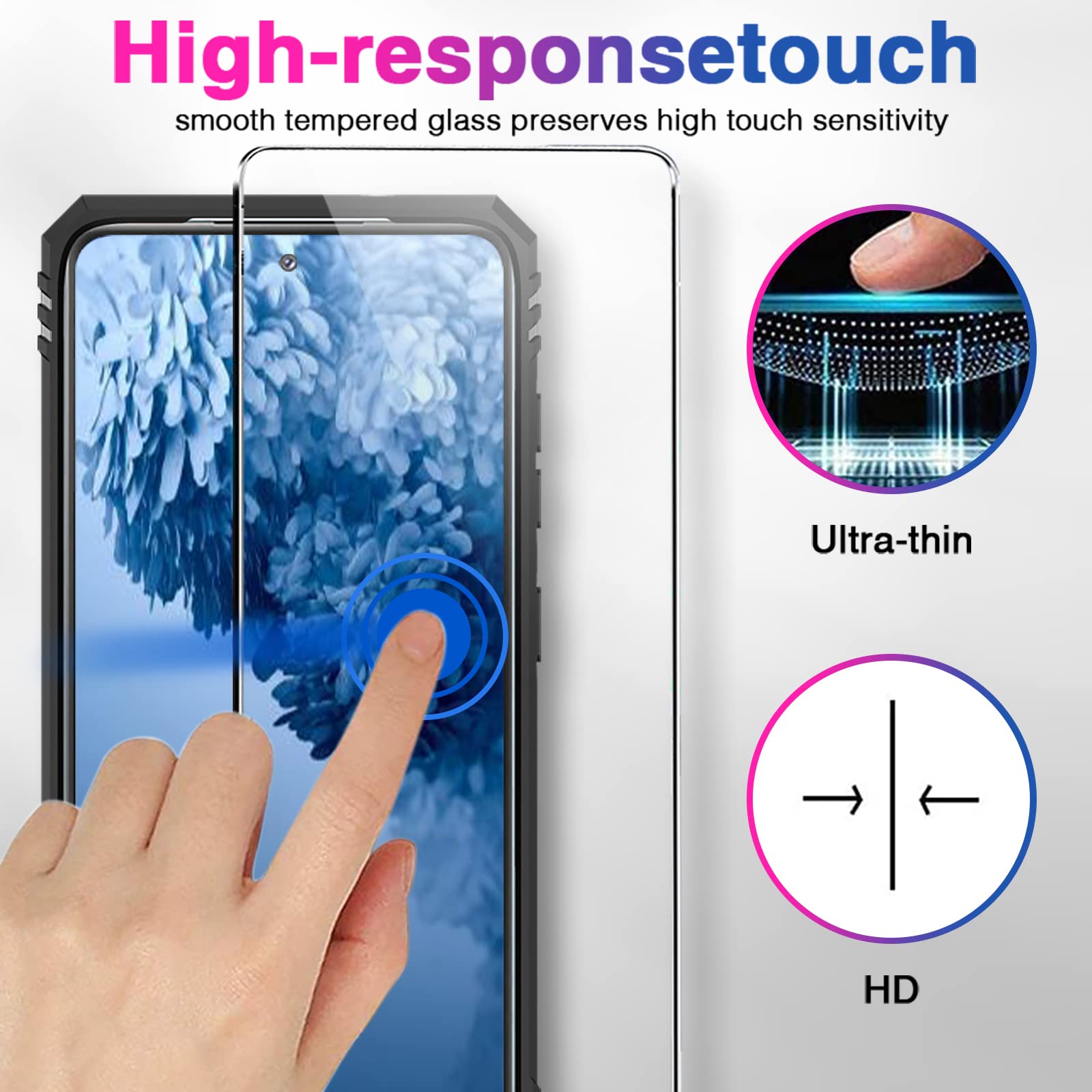 Compatible with Samsung Galaxy S20 Fe 5G Case Heavy Duty with Built in Screen Protector Hard Armor Military Anti-Fall Bumper Cover for Samsung S20 Fe 5G Cases with Magnetic Ring Kickstand