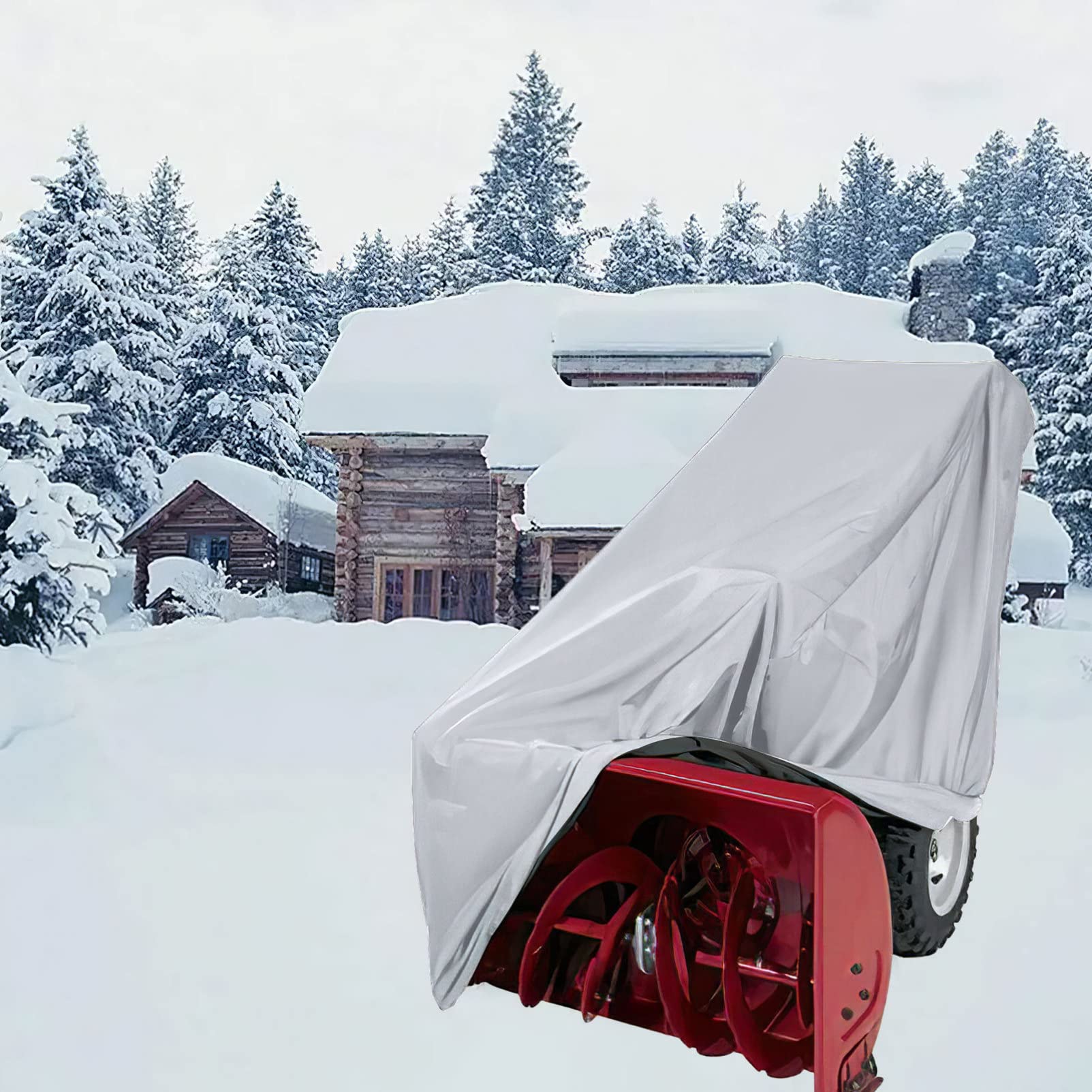 GANAZONO Snow Plow Cover Snow Blower Cover Snow Blower Protector Universal Snowblower Cover Universal Tool Eletric Lawn Mower Protective Cover for Blower Snow Removal Hood Oxford Cloth