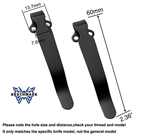 KNIFIUS 2 pcs Deep Carry pocket clips,Titanium Alloy Pocket Clip for EDC Knife, Practical Waist Accessories for Outdoor (B)