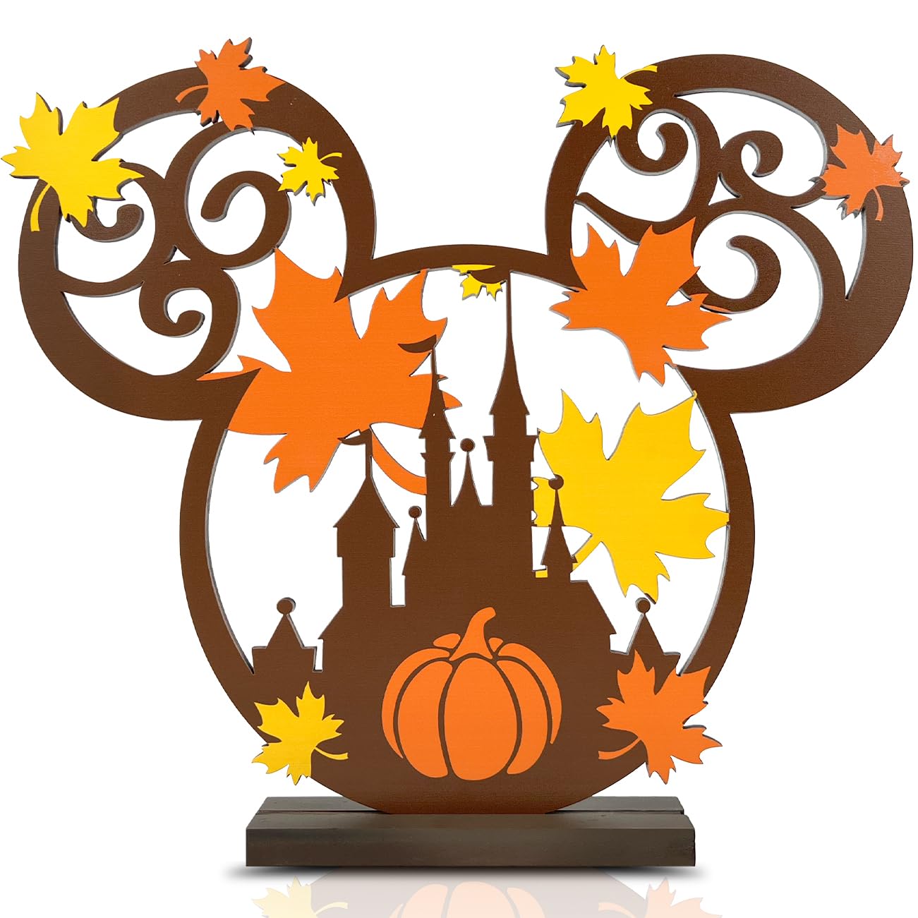 Fall Decorations Thanksgiving Indoor Decorations Mouse Wooden Centerpiece for Table, Mouse Pumpkin Decorations for Home Fall Leaves Table Signs Fall Harvest Party Decoration