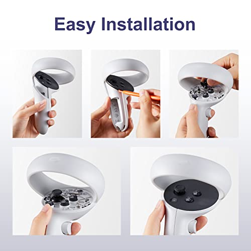 Jekyeroyme 2Pcs Black Thumbstick for Meta Oculus Quest 2,Repair Kit Buttons for Meta Oculus Quest 2