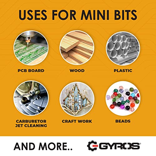 GYROS 12 PCS #76 Micro Drill Bit Set – Small Drill Bits for Jewelry, Plastic, Resin, & Soft Metal – Carbon Steel Wire Gauge Mini Twist Drill Bit Set for Pin Vise Hand Drill & Rotary Tool