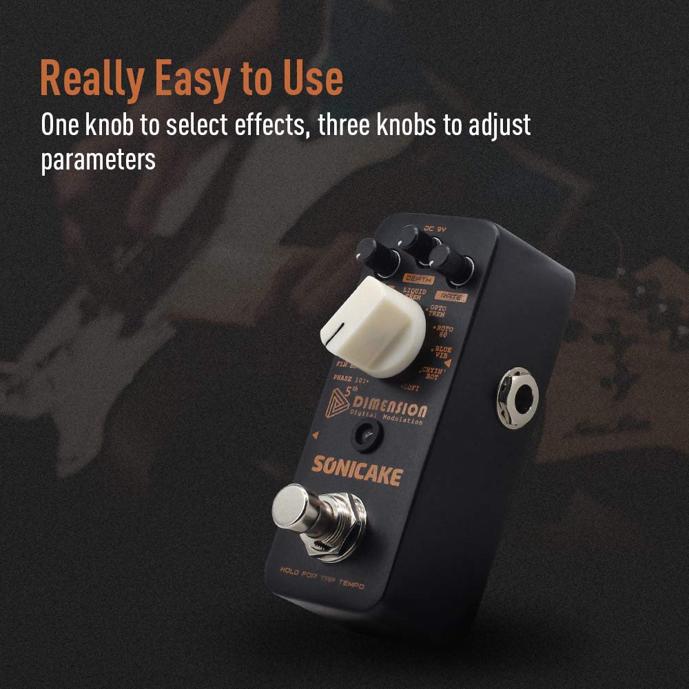 SONICAKE Modulation Pedal Modulation Guitar Pedal Phaser Flanger Chorus Tremolo Vibrato Autowah Guitar Effects Pedal 11 Modes