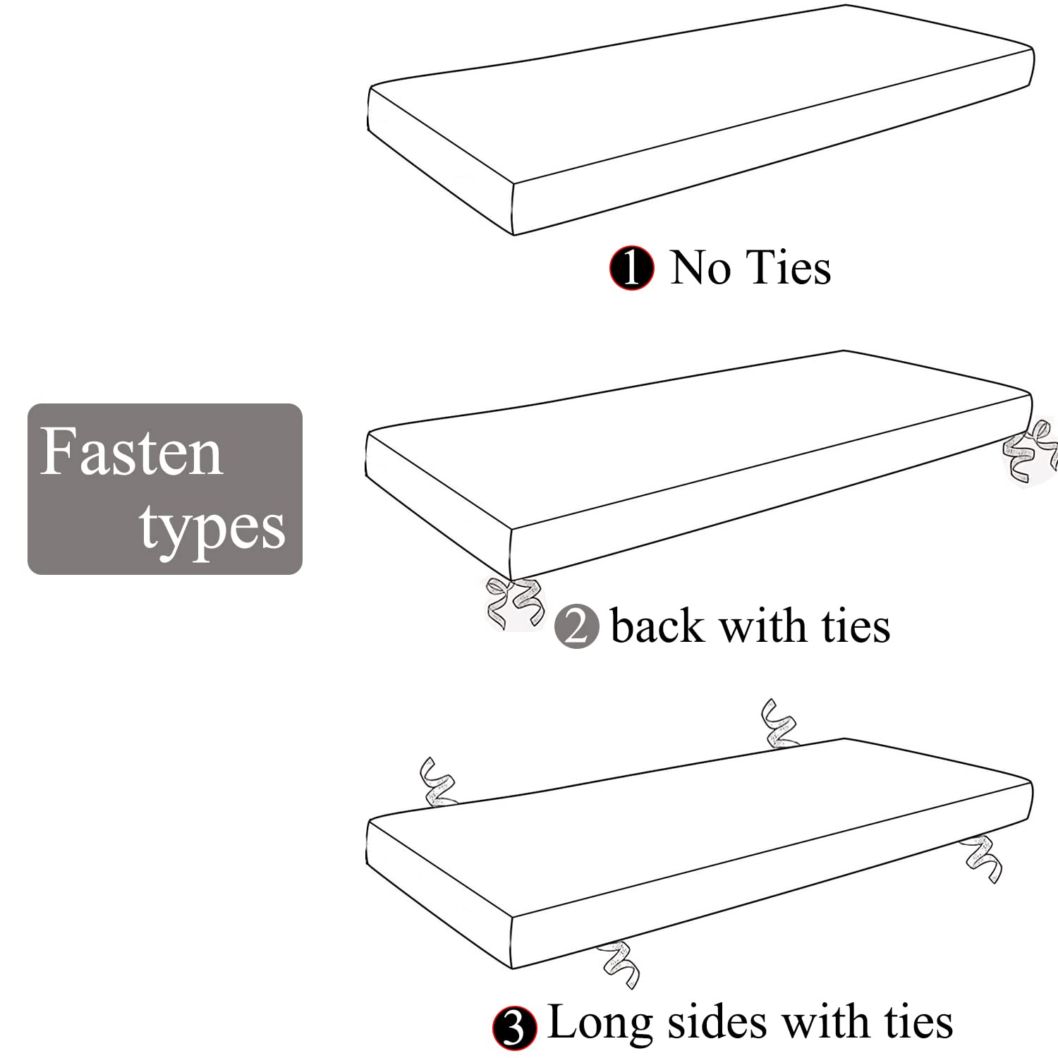 Custom Size Bench Cushion Cover Indoor Window Seat Cushions Non Slip Rectangle Kitchen Settee Pad Slipcovers (only Cover)