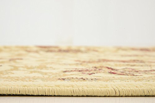 Unique Loom Voyage Collection Traditional Oriental Classic Intricate Design Area Rug, Round 6' 1" x 6' 1", Ivory/Tan