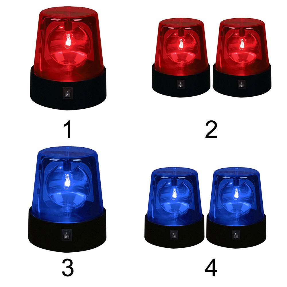 CALIDAKA Rotating Flashing Light, 3inch 360 Degree LED Strobe Light,Battery Powered DJ Flashing Stage Lights for DJ Show or Police Use(Blue,2pcs)