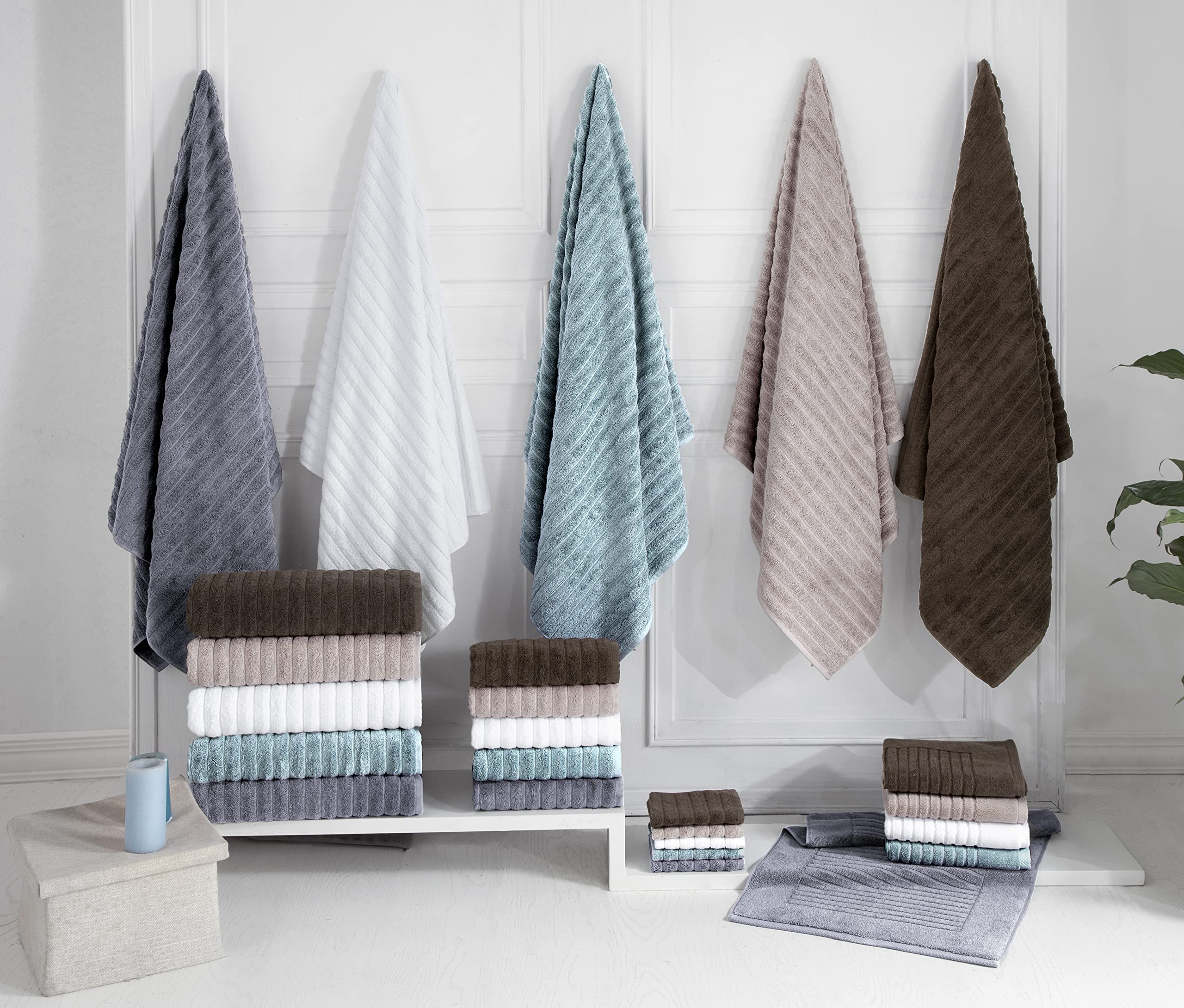 Classic Turkish Towels CTT Bath Sheets - Made with 100% Turkish Cotton, Absorbent & Ultra Comfy Sheets for Hotels & Spa, Set of 3 | 40"x65" (White)