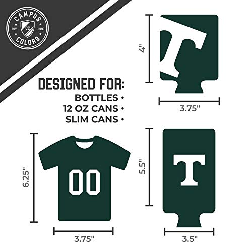 Campus Colors 4 Pack Variety Can and Bottle Cooler Tailgate Bundle (Miami Hurricanes - Multicolor)