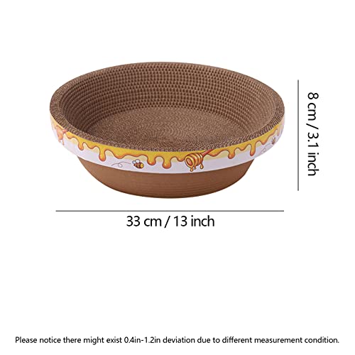 PetPhindU 2PCS Cardboard Cat Scratcher Corrugated Cat Scratcher Cat Scratch Ramp Cat Scratcher Little Scratchers Cat Scratch Bowl Cat Carpet Scratcher Scratchboard for Cat with Cat Grass and Catnip