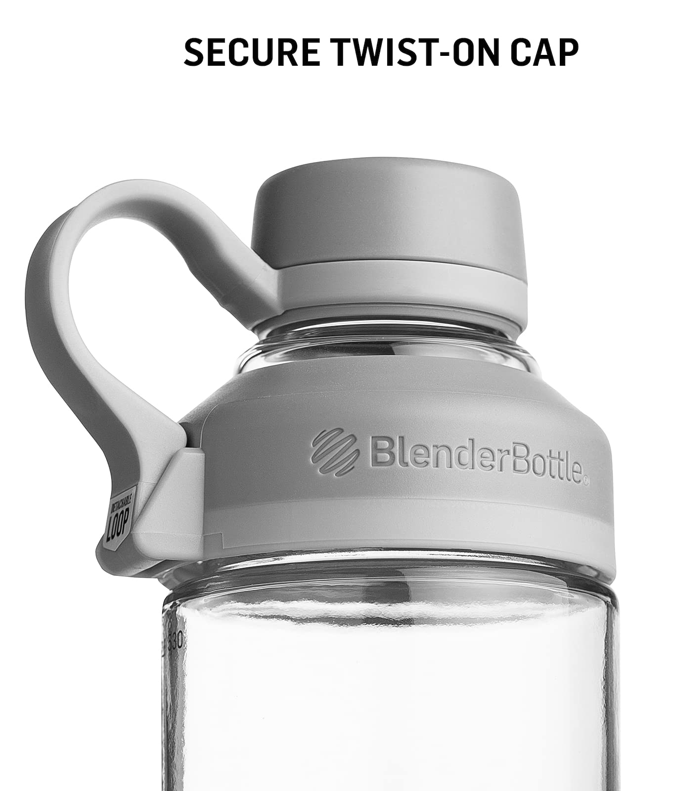 BlenderBottle Mantra Glass Shaker Bottle for Protein Mixes, 20-Ounce, Plum
