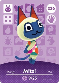 Mitzi - Nintendo Animal Crossing Happy Home Designer Amiibo Card - 226 by Nintendo