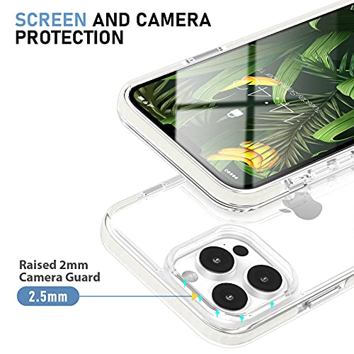 MATEPROX Compatible with iPhone 13 Pro Max Case Clear Thin Slim Crystal Transparent Cover Shockproof Bumper Case for iPhone 13 Pro Max 6.7" 2021(White)