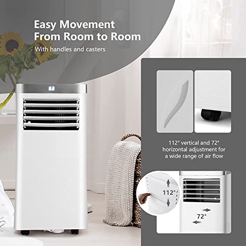 PETSITE Portable Air Conditioner, 8000 BTU AC Cooling Unit with Remote Control, 3-in-1 Air Conditioners with Dehumidifying, Fan & Air Cooler Function, Cools Up to 230 sq.ft