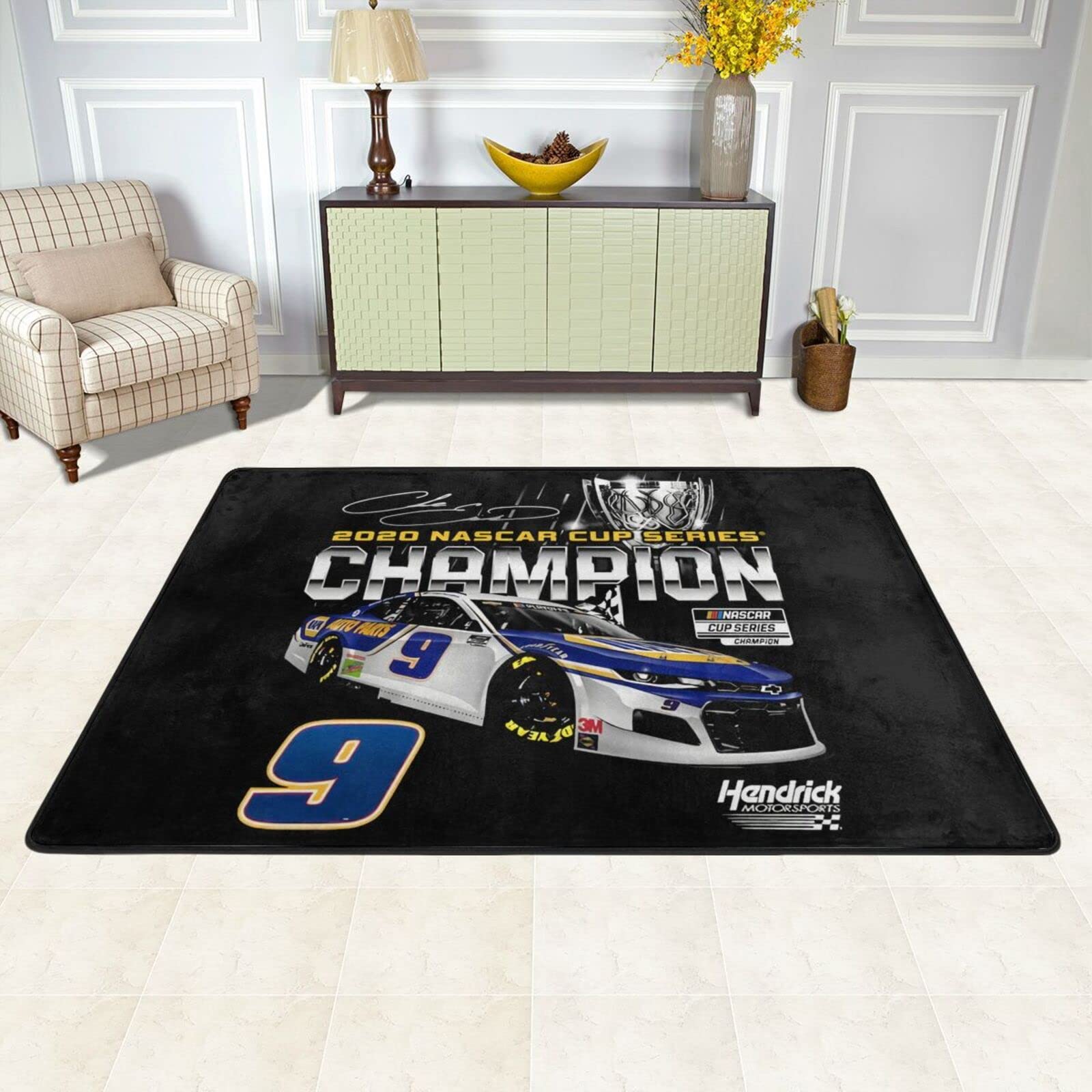 Chase Elliott 9 Luxury Rug for Bedroom Living Room, Area Rubber Backing Non Slip Mat